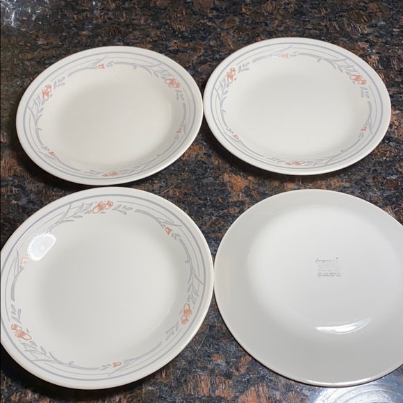 Corelle | Dining | 4 Corelle Rose 6 34 Bread Plates | Poshmark